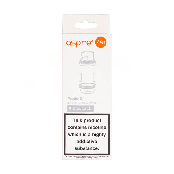 Aspire PockeX Coils - 0.6Ω & 1.2Ω Replacement Coils (5 Pack)