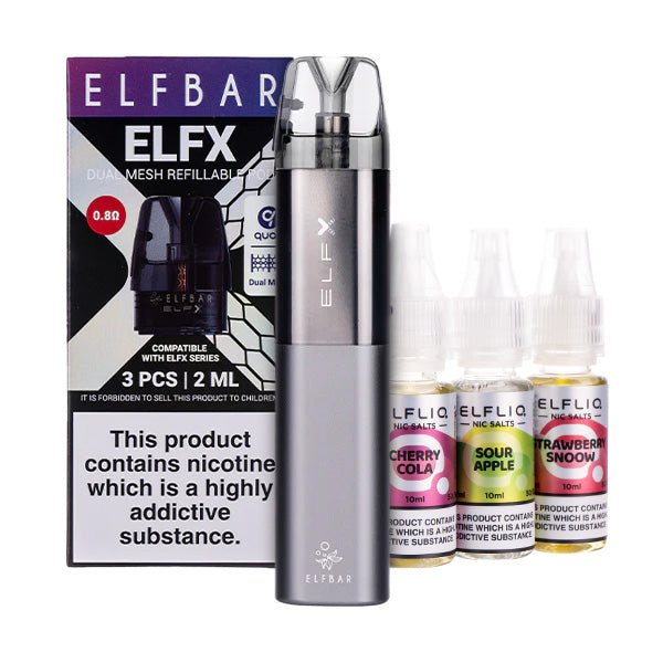 Elf Bar ELFX Pod Kit Bundle - Inc. 1 x Pack of Pods & 3 x Nic Salts