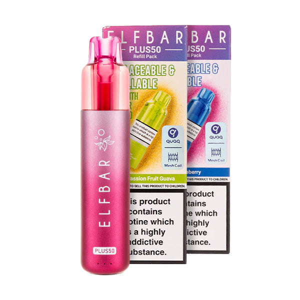 Elf Bar Plus 50 Pod Kit Bundle | Save 20% Incl. 2 Packs of Pods