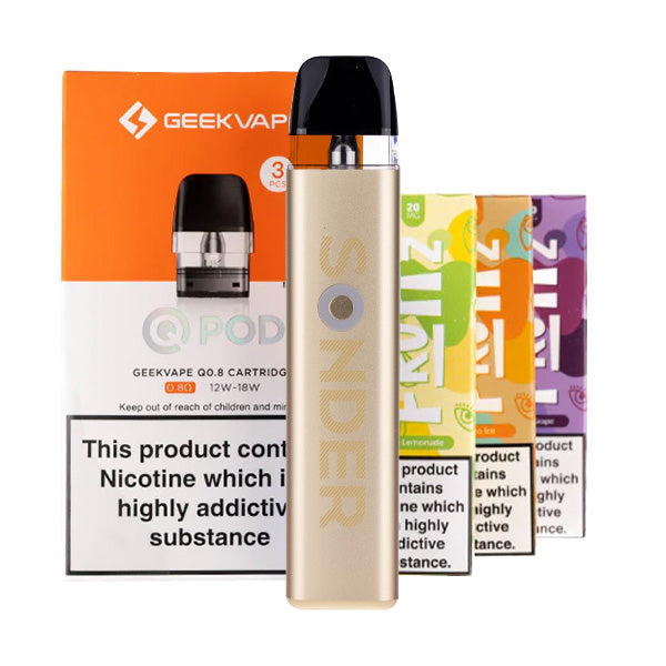 Geek Vape Sonder Q2 Pod Kit Bundle - Incl. 1 Pack of Pods and 3 Nic Salts