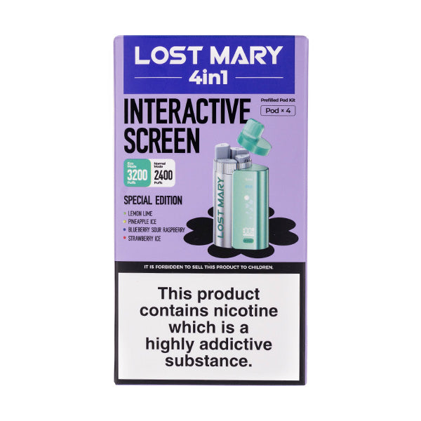 Lost Mary 4-in-1 Pod Kit | Up to 3200 Puffs – 4 Flavours in One