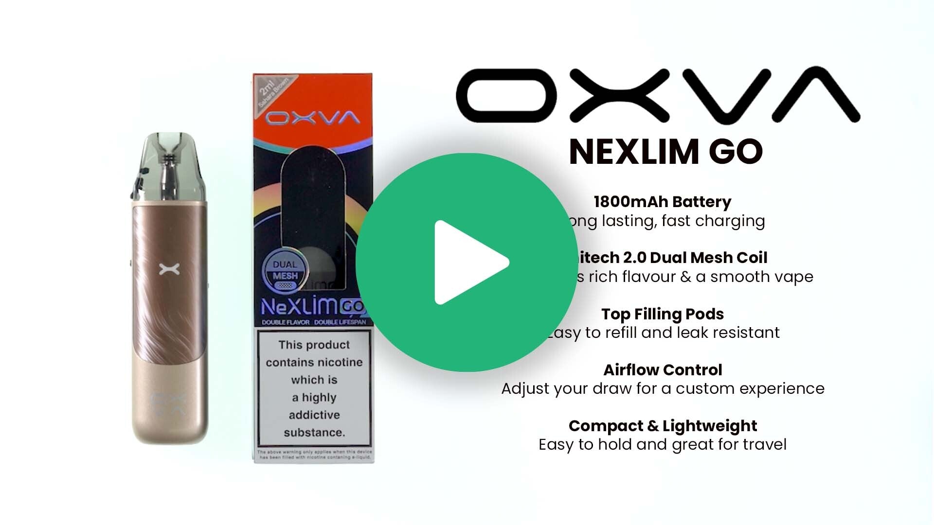 OXVA NeXlim Go Pod Kit – 1800mAh Refillable Device | Vape Superstore