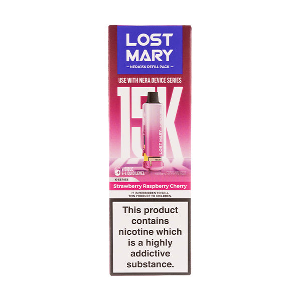 Lost Mary Nera 15k Strawberry Raspberry Cherry Prefilled Pod + Refill ...